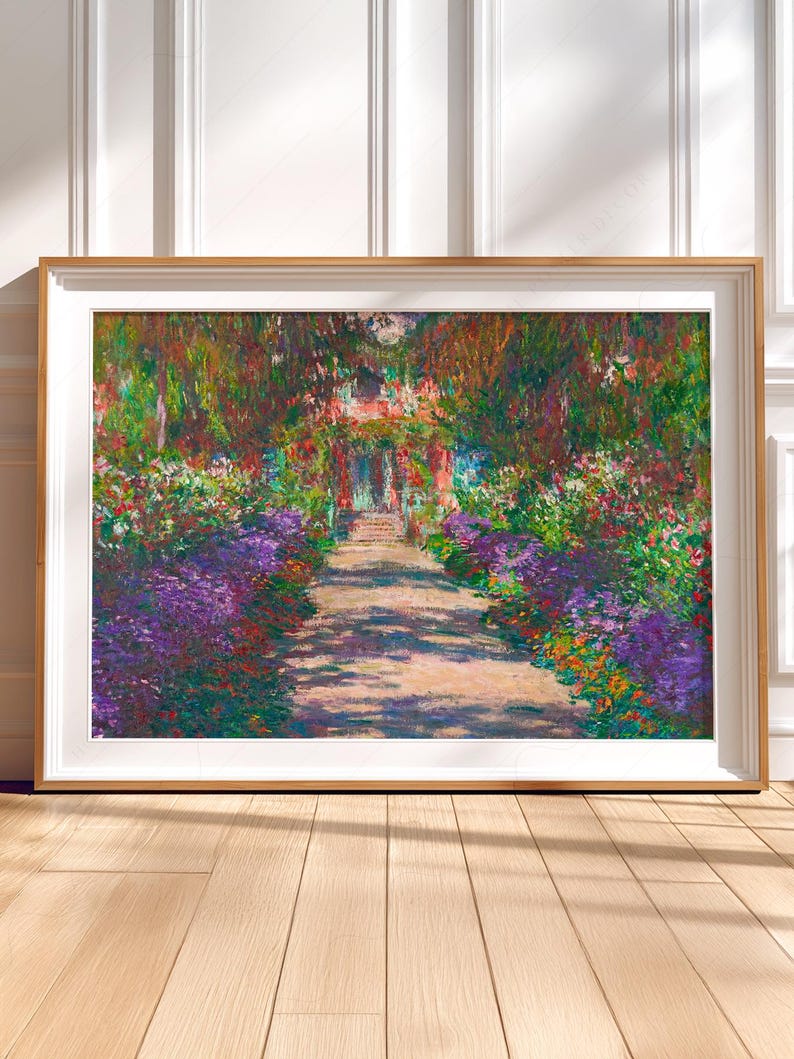 Claude Monet, Pathway in Garden Giverny, Spring Floral Print, Art Lover ...