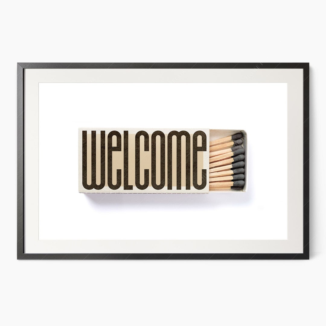 Welcome Print Matchbox Wall Art Entryway Print Modern Poster Living Room Art New Home Gift Above ...