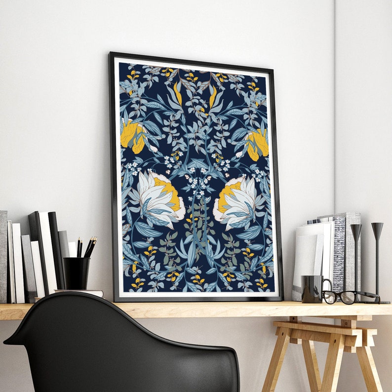 William Morris Print Leaves Wall Art Leaf Pattern Print | Etsy