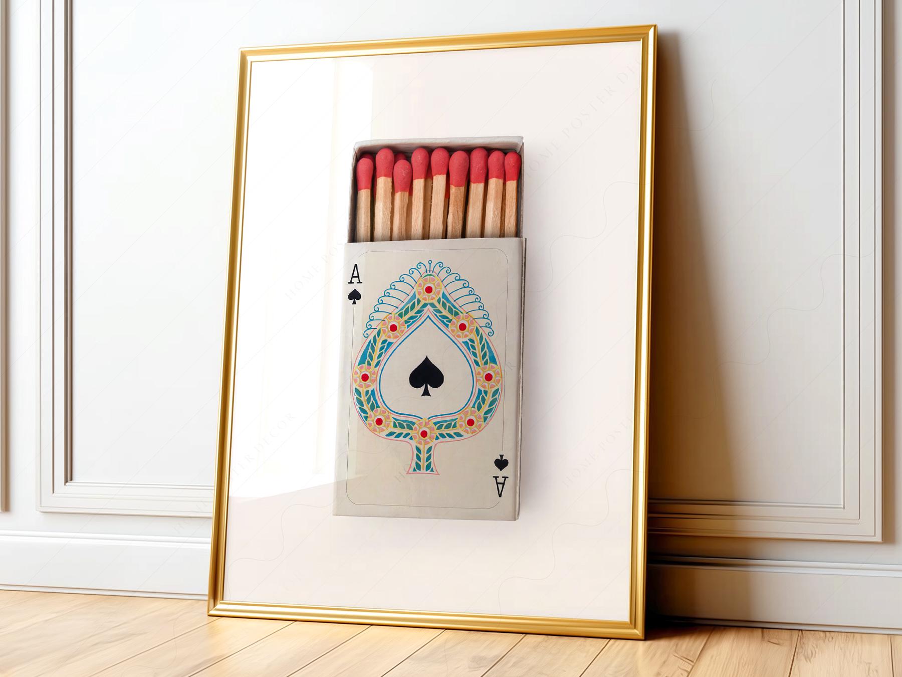 Ace of Spades Matchbook Art Print, Retro Eclectic Decor - Etsy