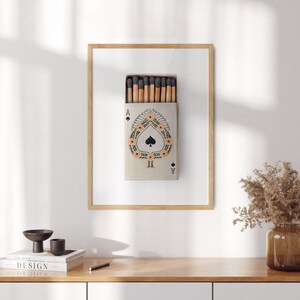 Playing Cards Poster Ace of Spades Retro Wall Art Aesthetic Room ...