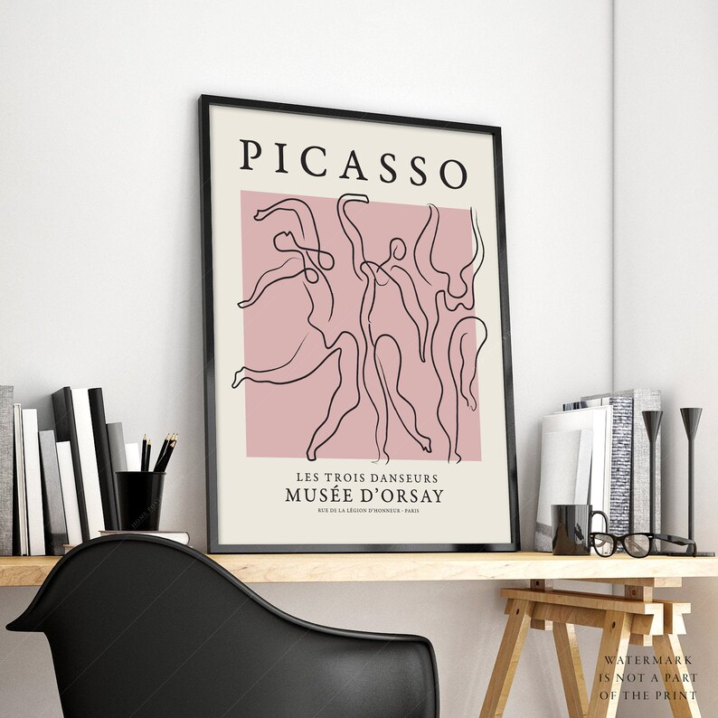 Picasso Tree Dancers Picasso Line Art Picasso Drawings Pink | Etsy