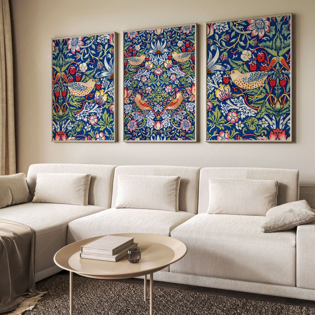 William Morris Strawberry Thief Wall Art for Living Room Bedroom Wall ...