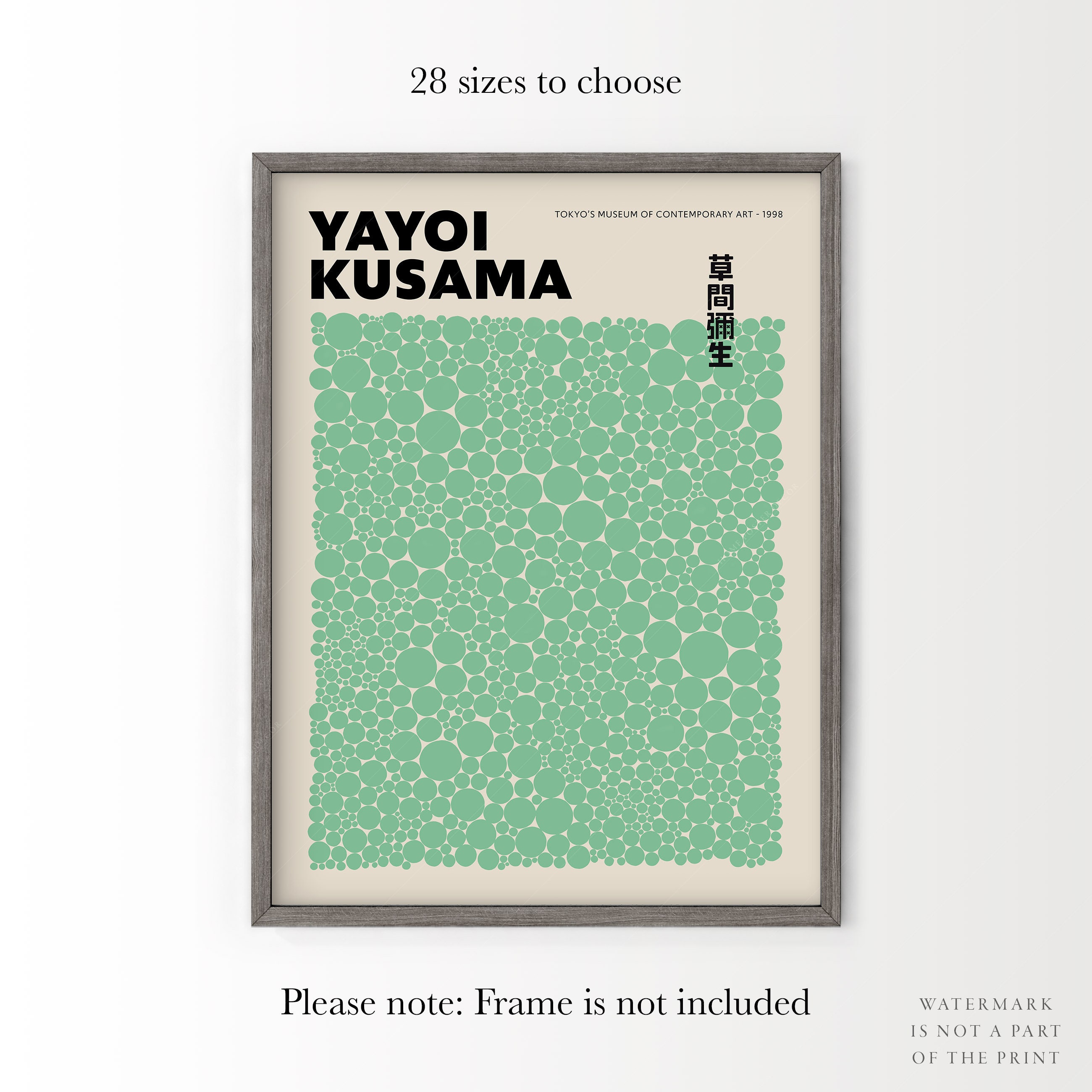 Art & Collectibles Prints Set Of 3 Printable Yayoi Kusama Art Print ...