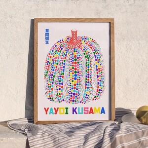 Yayoi Kusama Poster, Japanese Art, Abstract Print, Colourful Decor ...