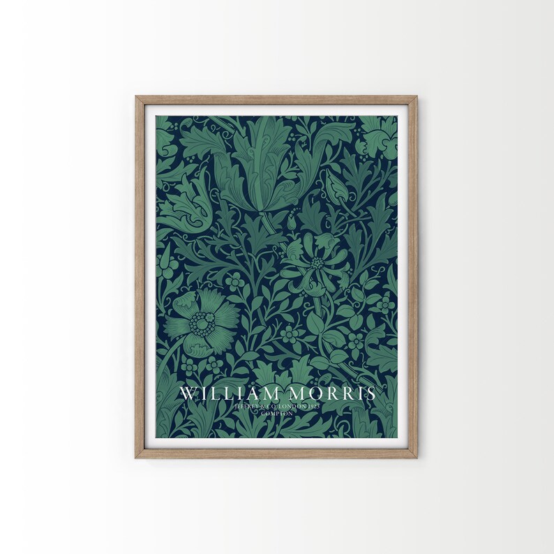 William Morris Poster Green Flower Print Leaf Print Leaves | Etsy Canada