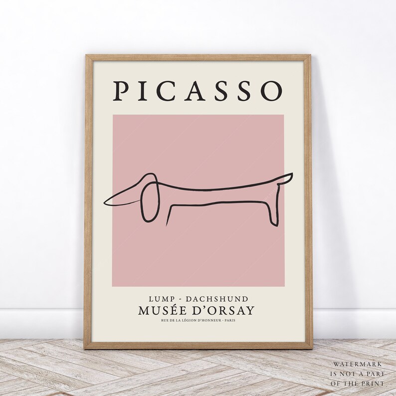 Picasso Dog Line Lump Dog Picasso Dachshund Picasso | Etsy