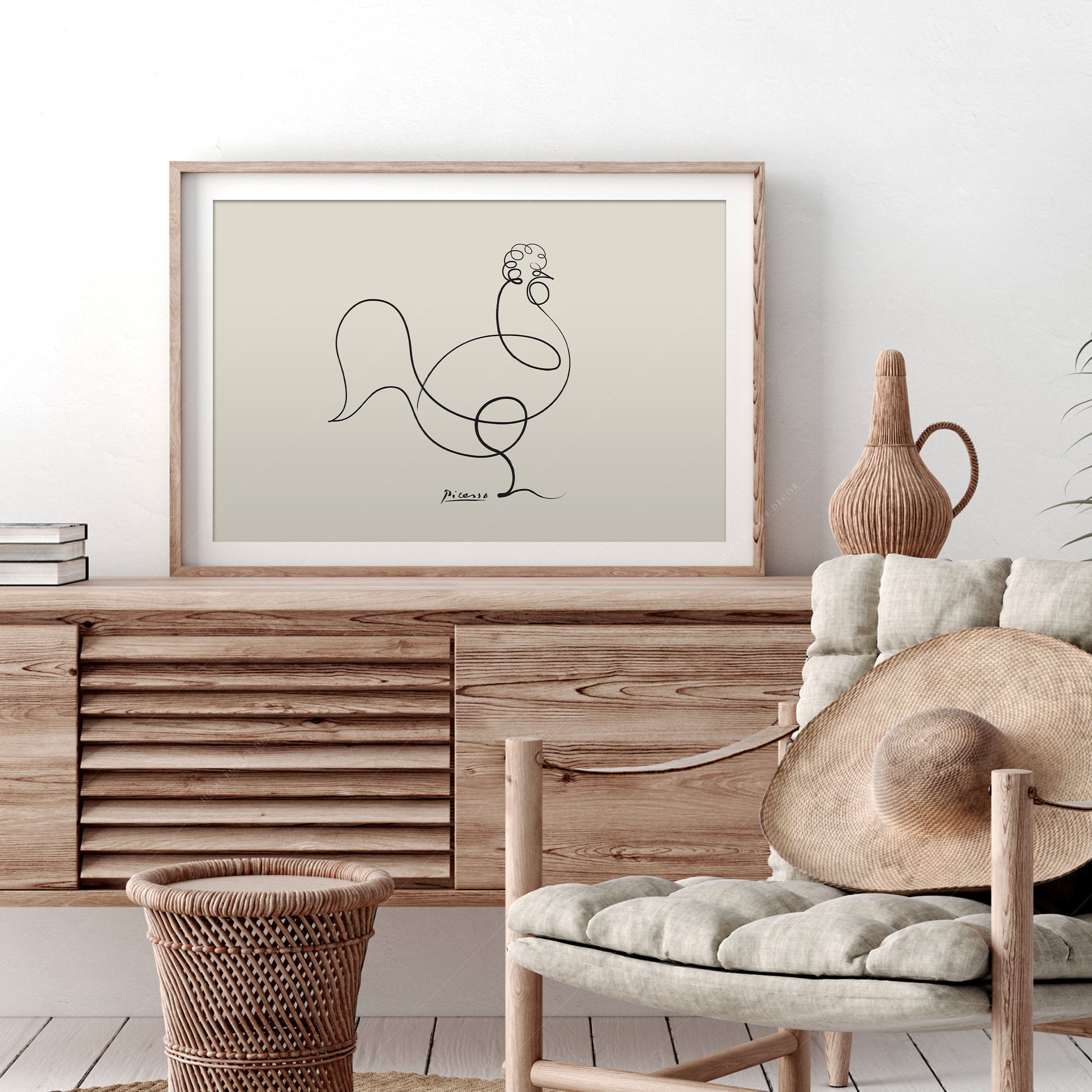 Pablo Picasso, Rooster Line Art, Le Coq Print, Picasso Chicken, Picasso ...