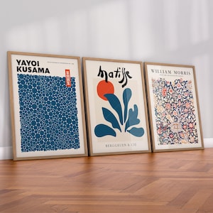 William Morris Henri Matisse Yayoi Kusama Set of 3 Prints Famous ...
