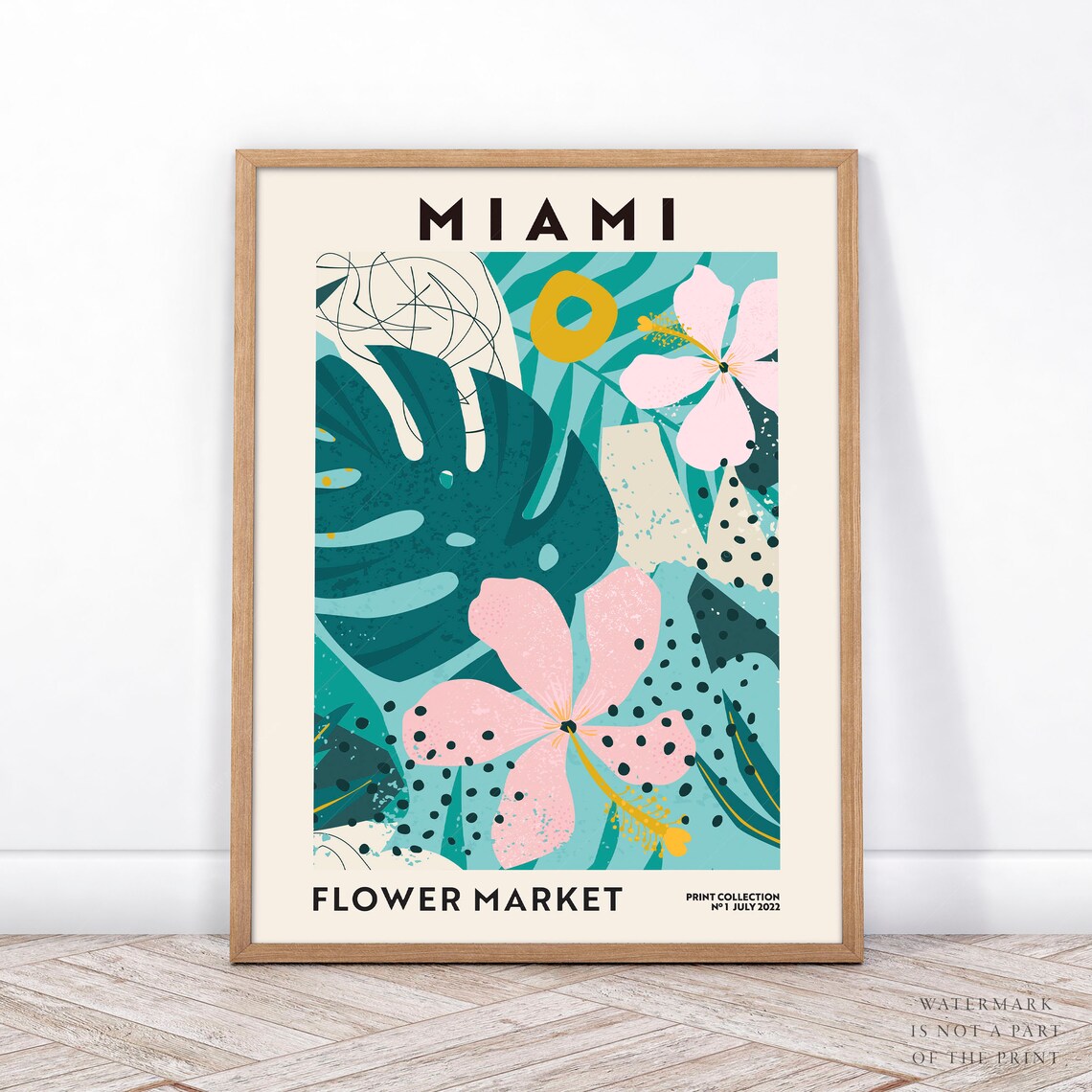 Flower Market Miami Floral Shop Sign Florida Poster Beach - Etsy