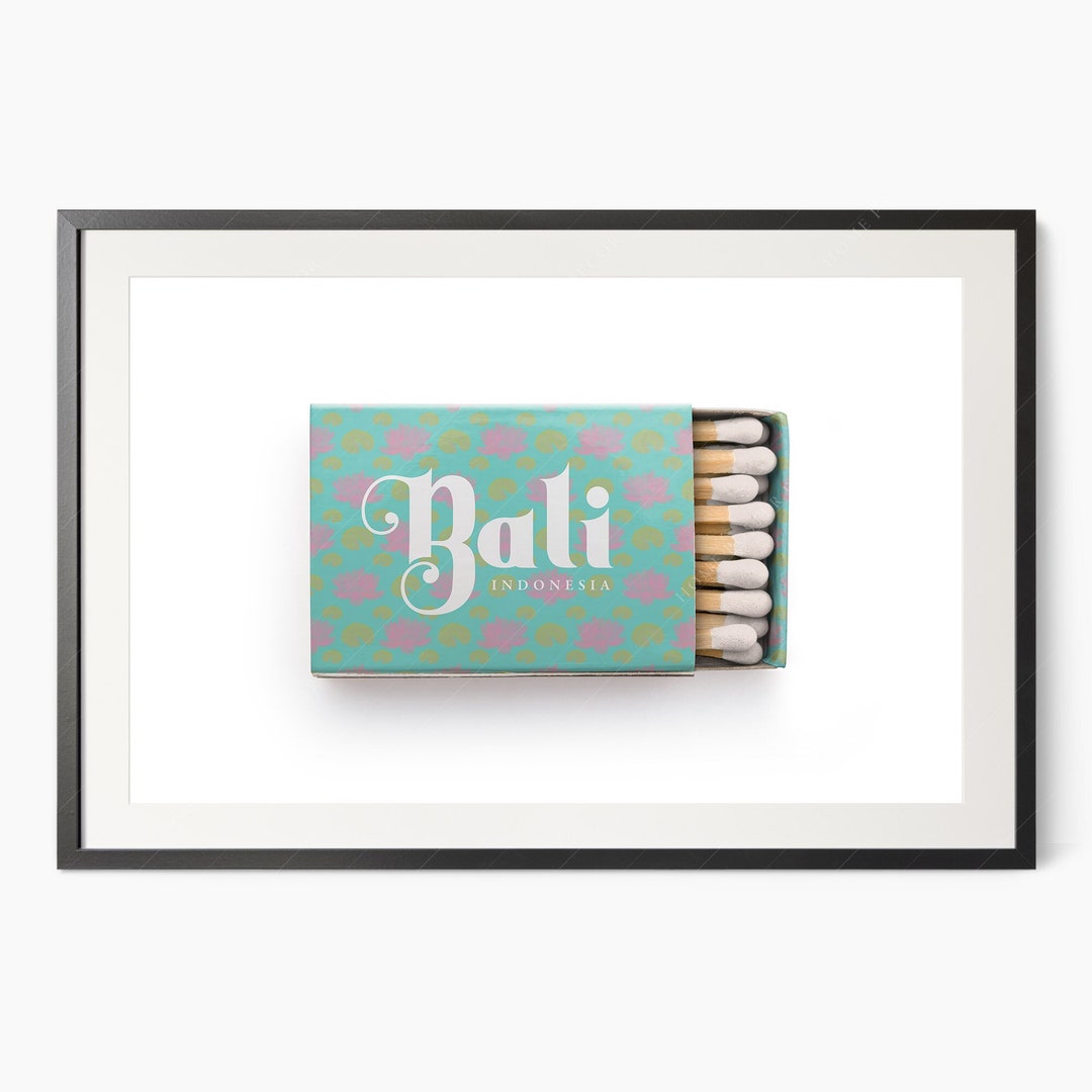 Bali Wall Art Indonesia Poster Travel Gift Chic Home Decor Matchbox ...