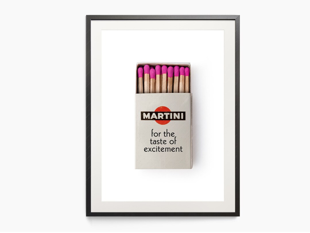 Cocktail Poster Matchbox Print Bar Cart Print Dine Room Decor Gift for ...