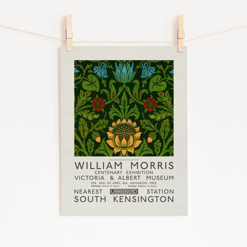William Morris Poster William Morris Exhibition Poster - Etsy