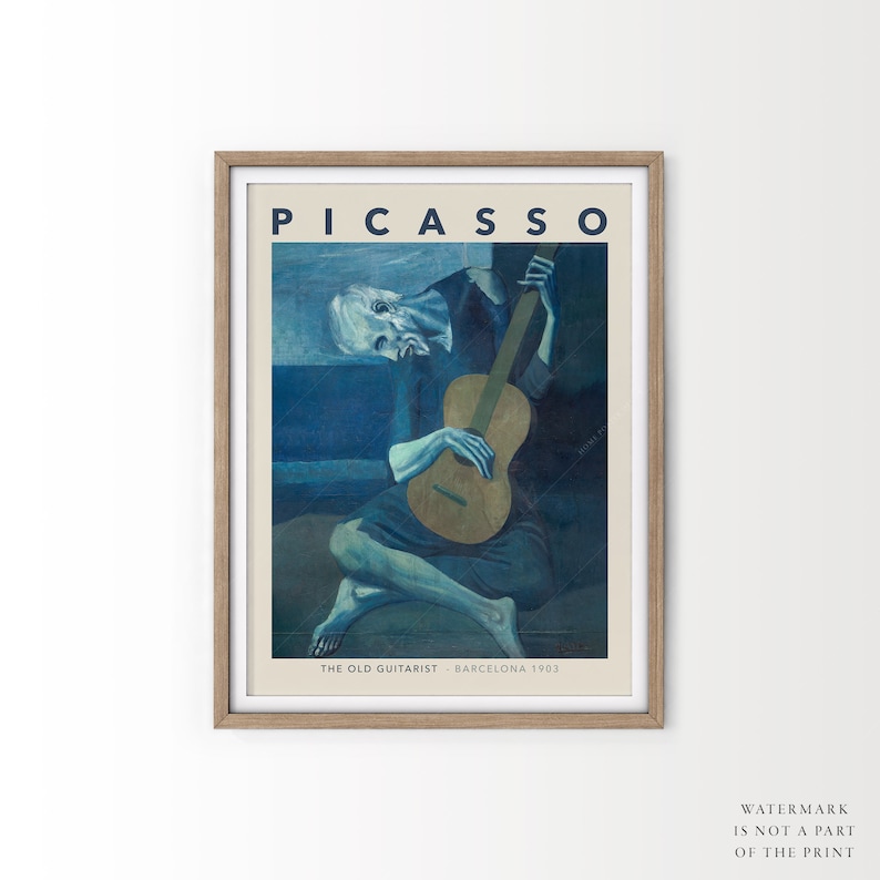 Picasso Print The Old Guitarist Cubism Art Picasso Blue | Etsy