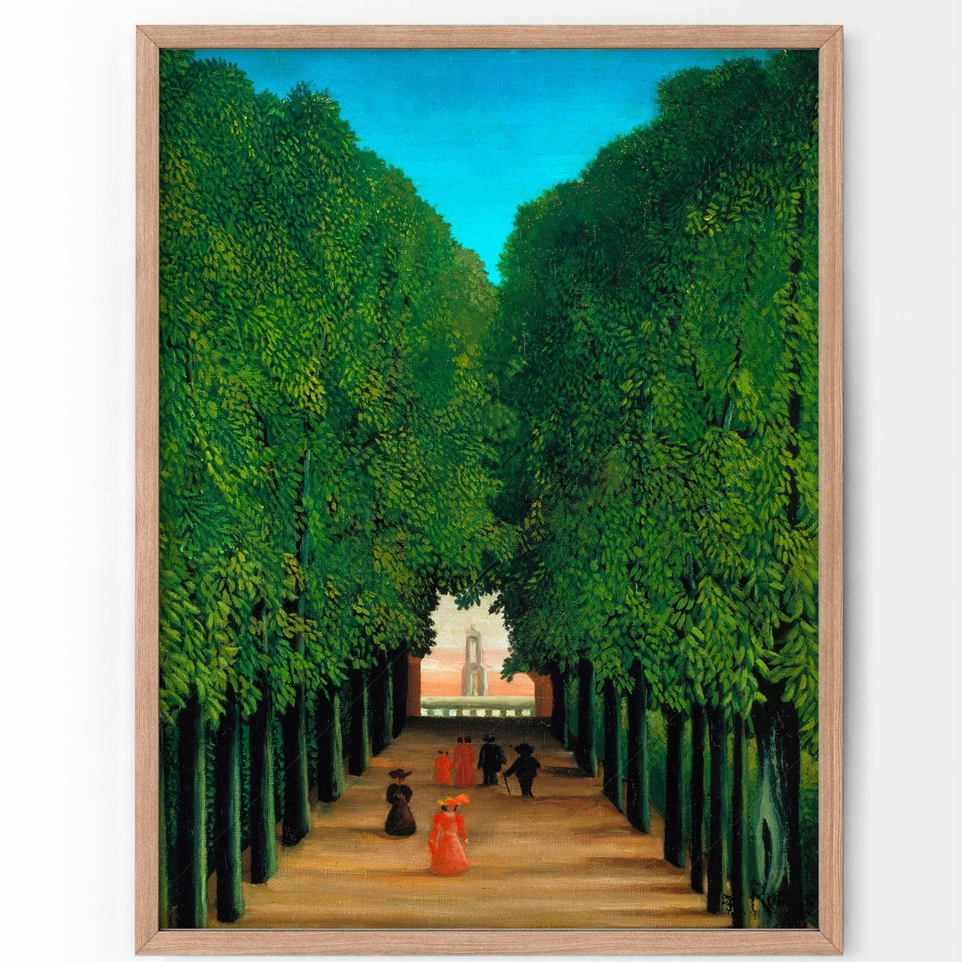 Henri Rousseau, the Avenue in the Park at Saint Cloud, Green Trees ...