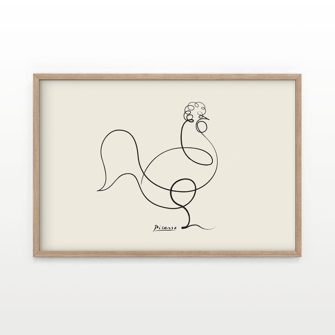 Pablo Picasso Rooster Line Art Le Coq Print Picasso - Etsy