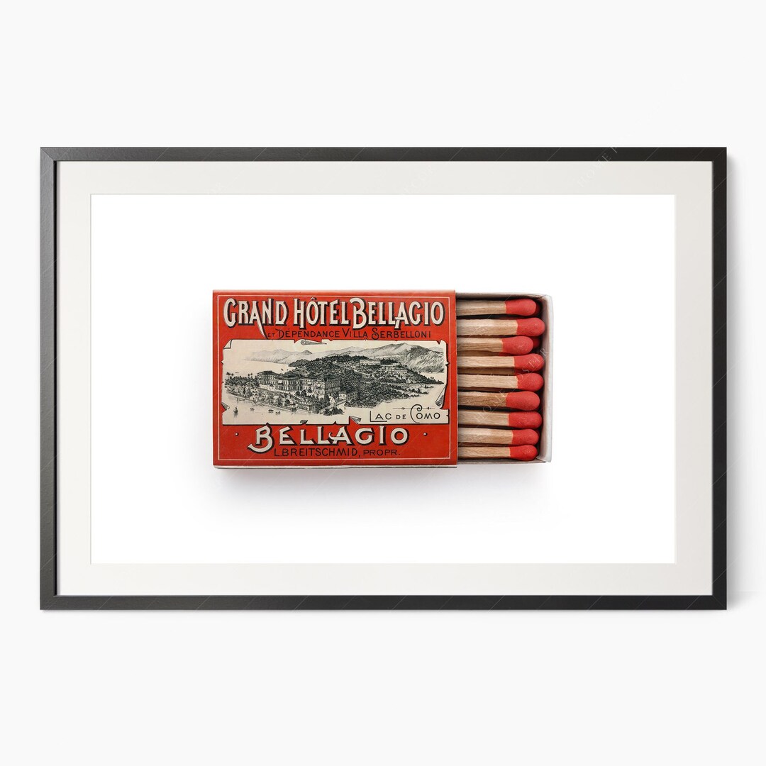 Matchbox Print Italy Wall Art Lake Como Grand Hotel Bellagio Elegant ...