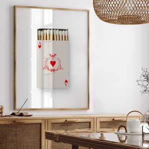 Ace of Hearts Retro Wall Art Playing Cards Aesthetic Room Matchbox ...