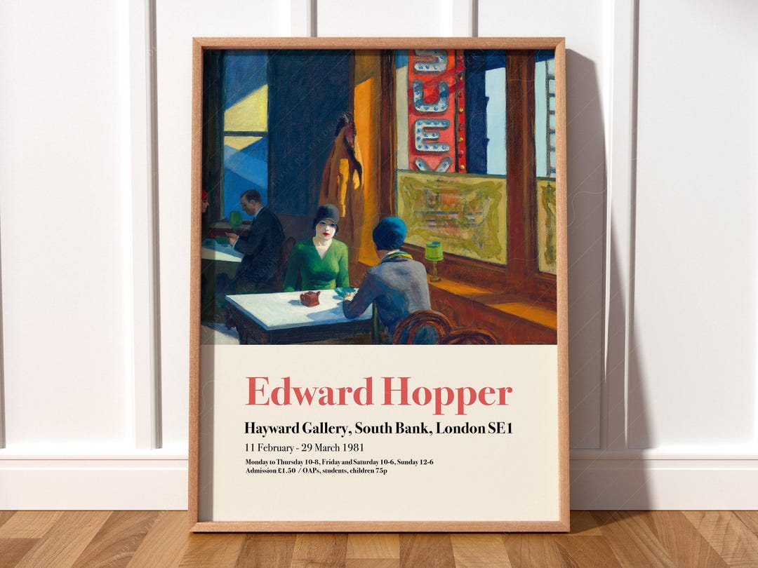 Edward Hopper Poster, Hopper Art Print, Hopper Exhibition Poster, Chop ...