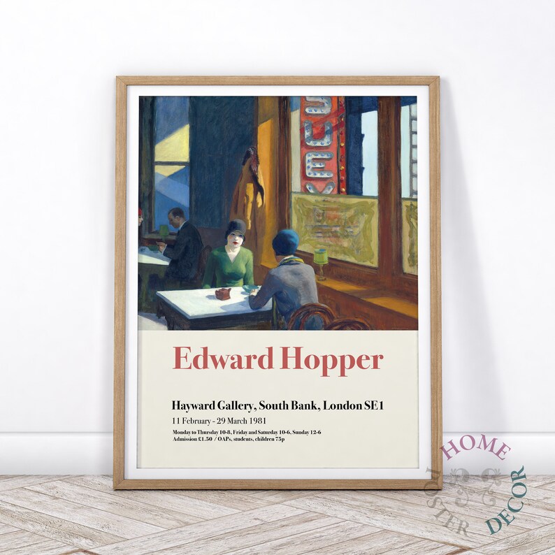 Edward Hopper Poster Hopper Art Print Hopper Exhibition - Etsy
