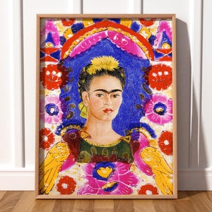 Frida Kahlo Poster, Floral Frida, Fashion Art, Self-portrait ...