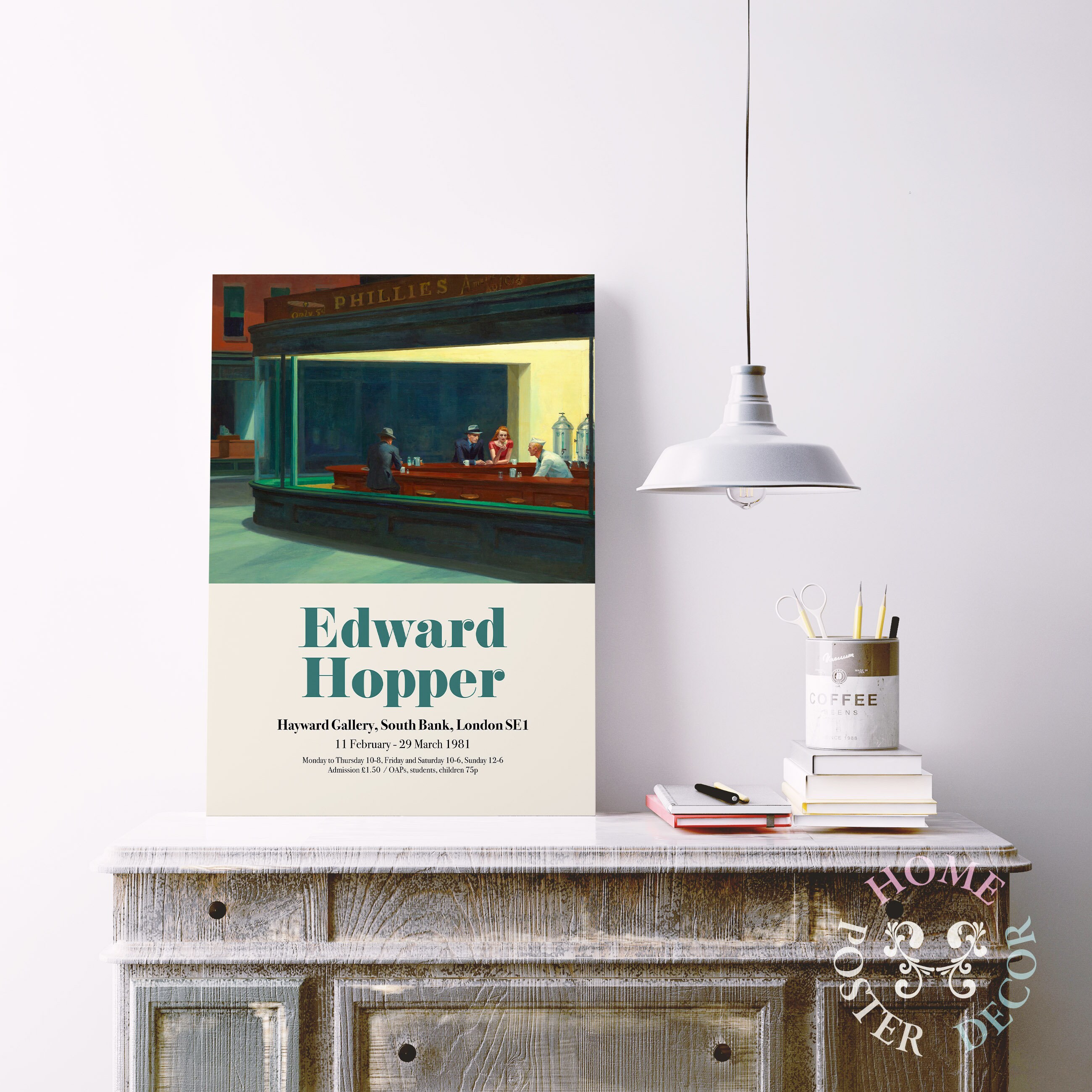 Edward Hopper Poster Nighthawks Art Print Hopper Exhibition | Etsy