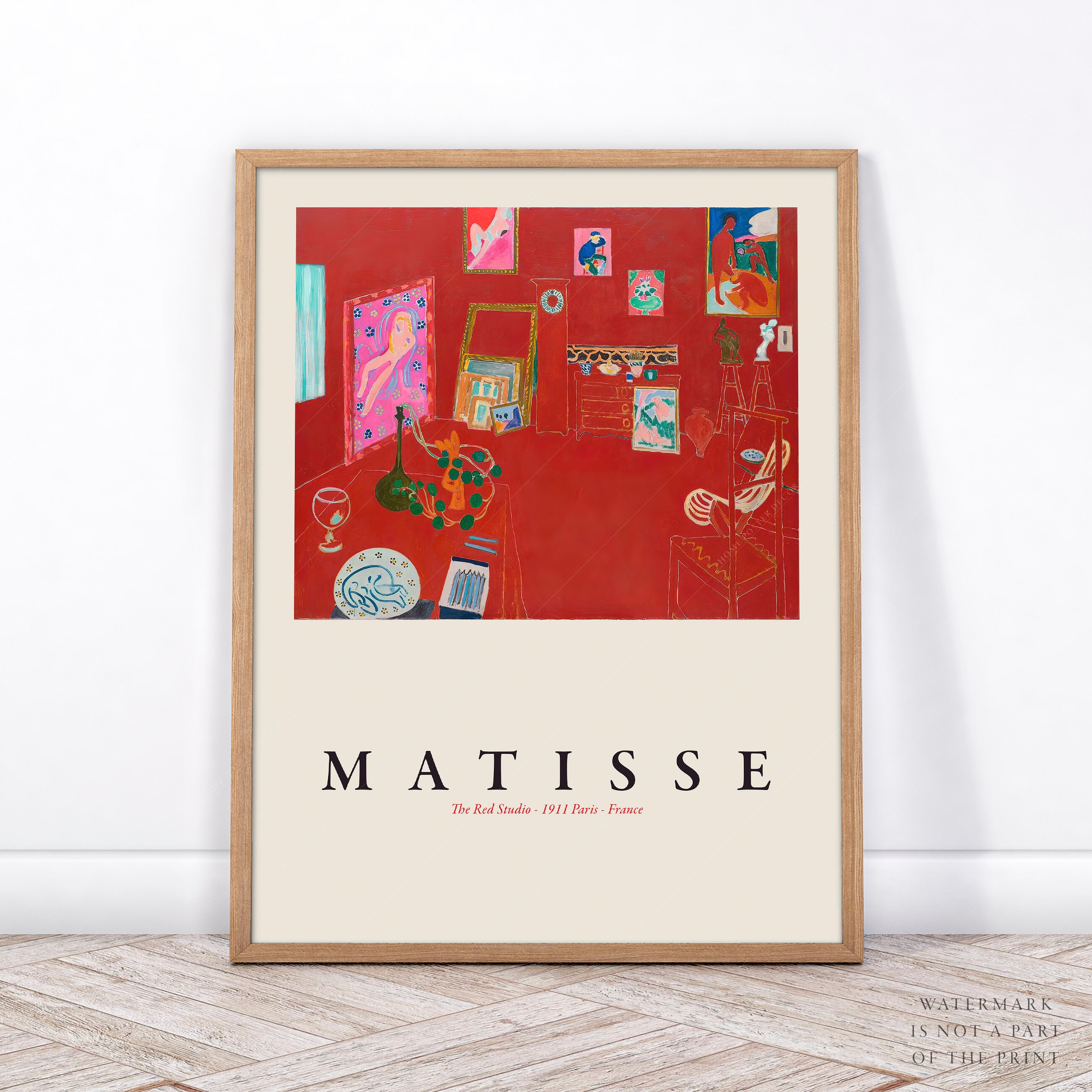 The Red Studio Matisse Print Mid Century Modern Red Decor - Etsy