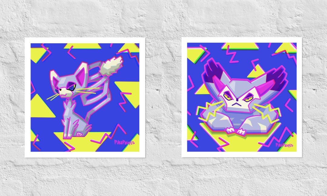 80s Retro Glam-meow & Purr-ugly // 10x10 Art Prints - Etsy
