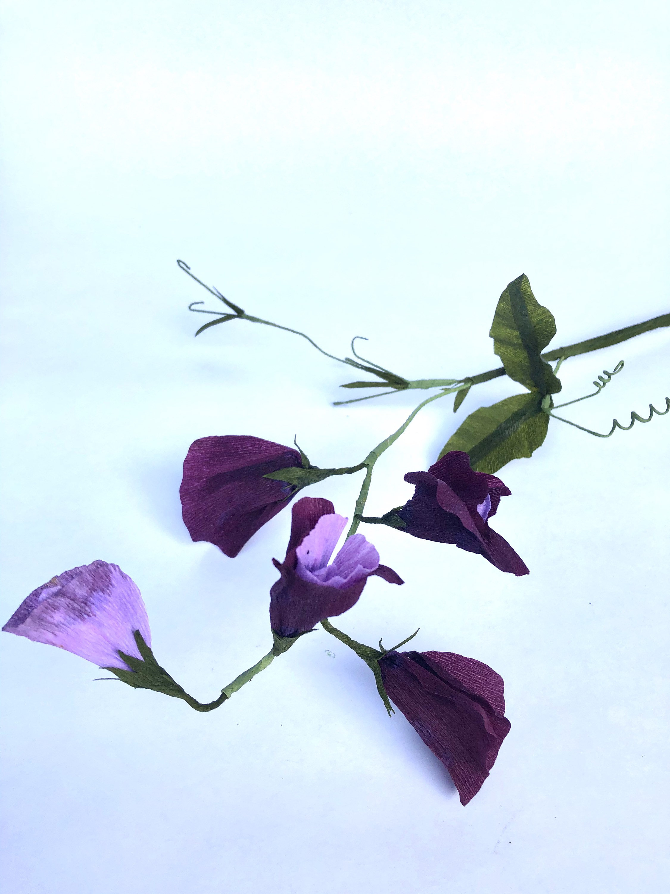 Handmade Crepe Paper Flowers Sweet Peas Paper Flowers for Weddings Faux ...