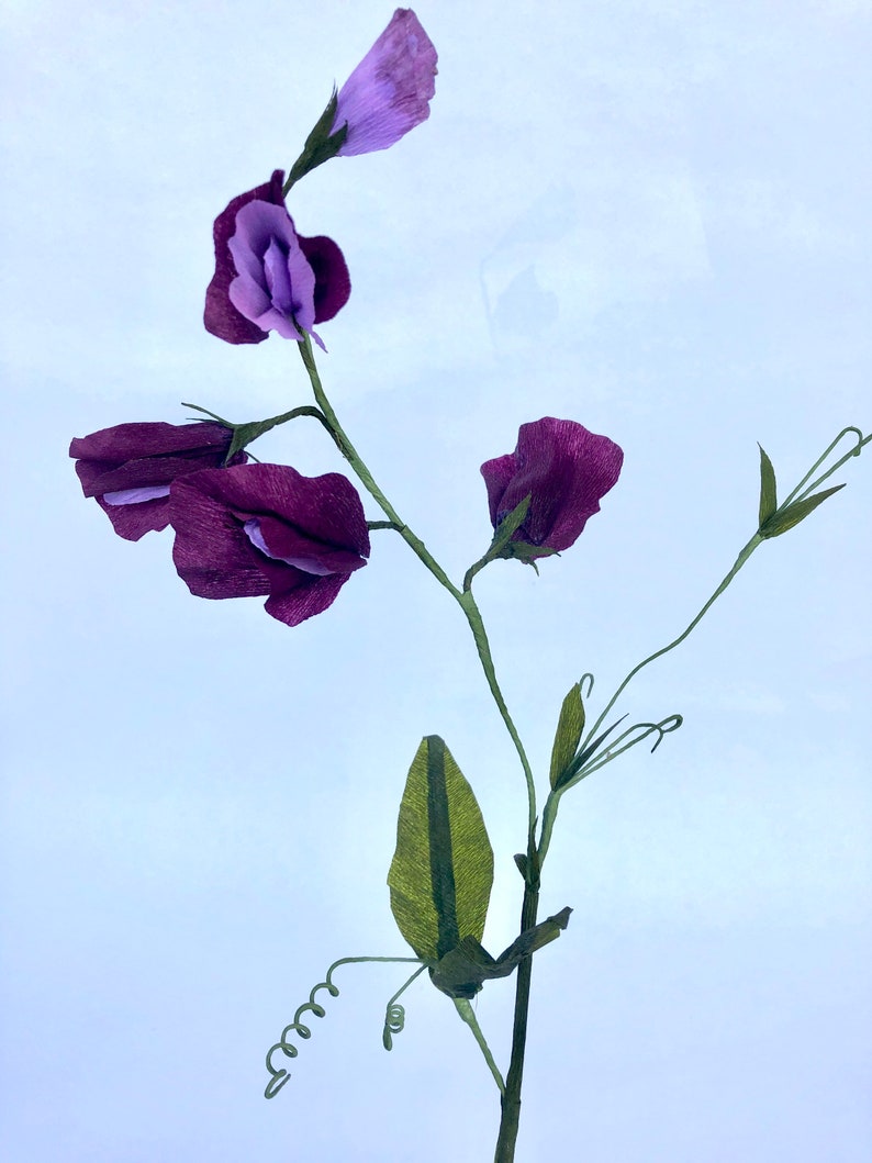 Handmade Crepe Paper Flowers Sweet Peas Paper Flowers for Weddings Faux ...