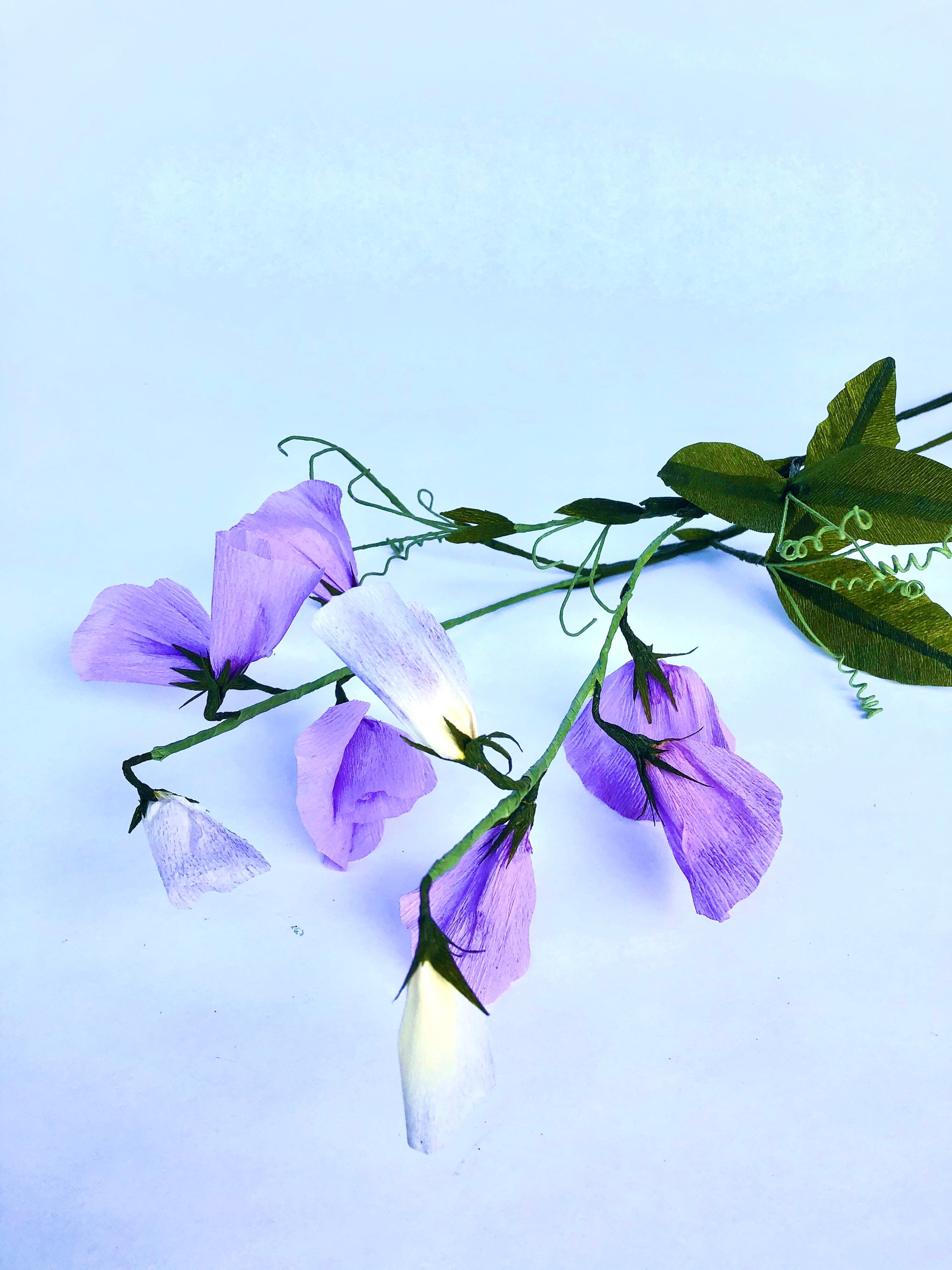 Handmade Crepe Paper Flowers Sweet Peas Paper Flowers for Weddings Faux ...