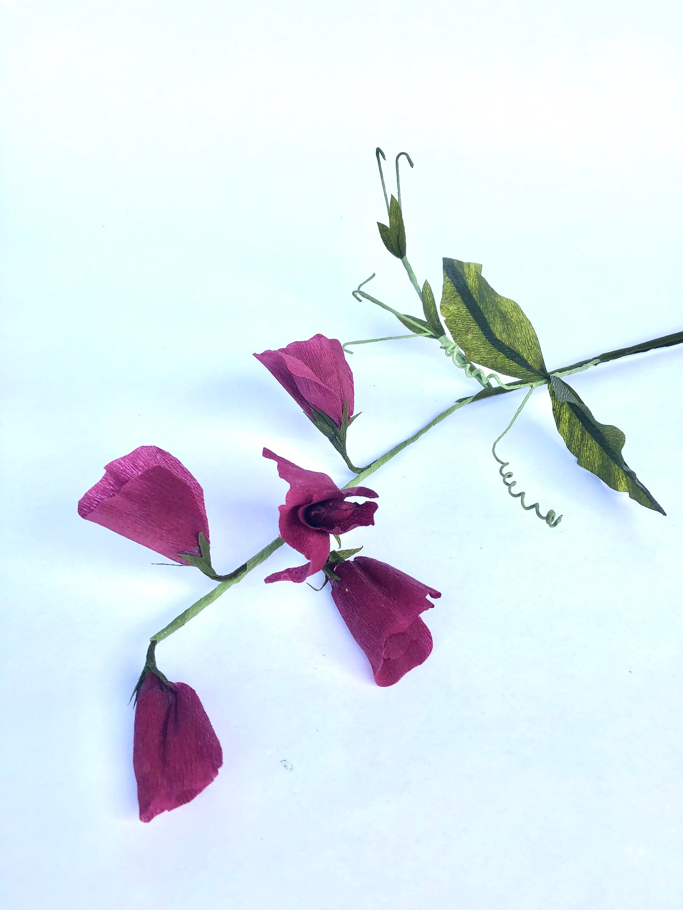 Handmade Crepe Paper Flowers Sweet Peas Paper Flowers for Weddings Faux ...