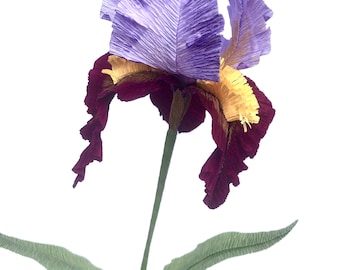 Crepe Paper Iris Flower Tutorial and Printable Templates - Etsy
