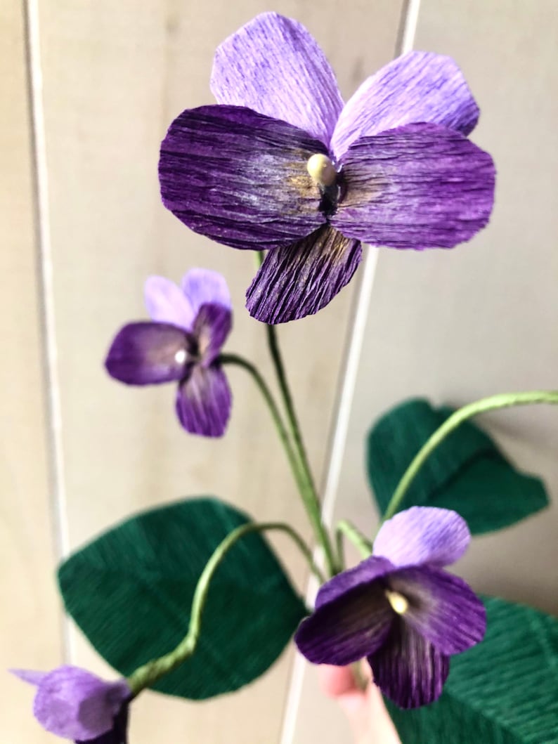 Handmade Crepe Paper Violets - Etsy