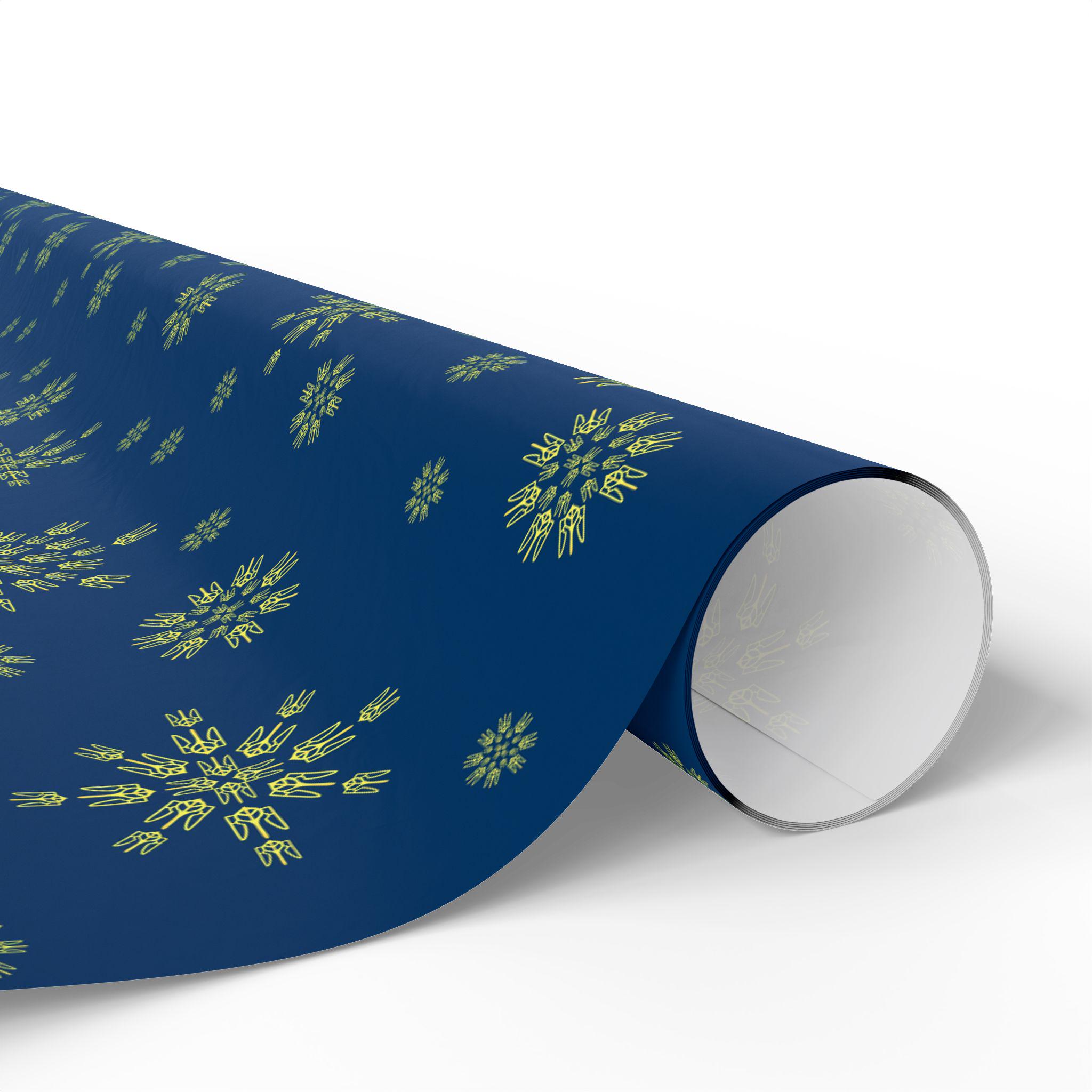 Ukrainian Snowflake Tryzub Wrapping Paper - Etsy