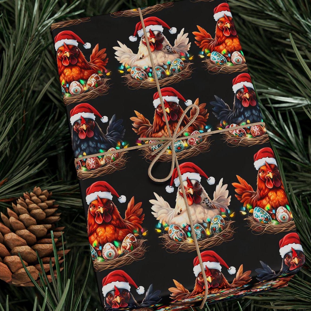 Christmas Chicken Wrapping Paper - Etsy