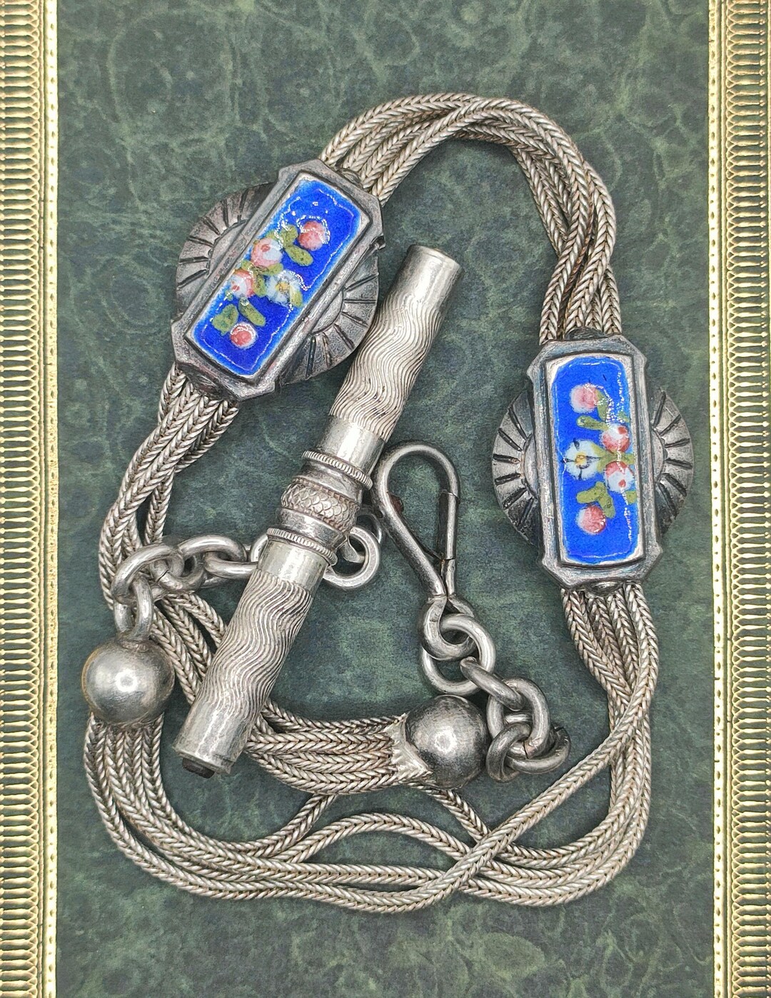 VICTORIAN Antique Châtelaine Watch Chain in Solid Silver and Hand ...