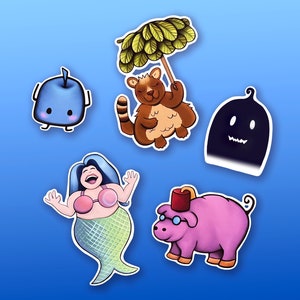 Stardew Valley Inspired Sticker Pack Krobus Junimo Trash Bread and More Matte and Glossy ...