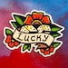 Lucky 7 Traditional Tattoo Flowers and Dice Sticker - Etsy
