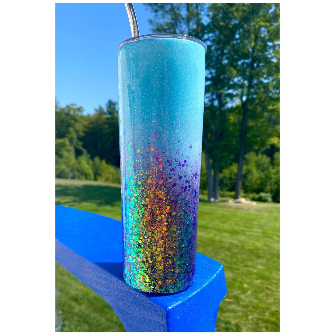 Personalized Glitter Tumbler, Glitter Dipped Tumbler, Mermaid Glitter ...