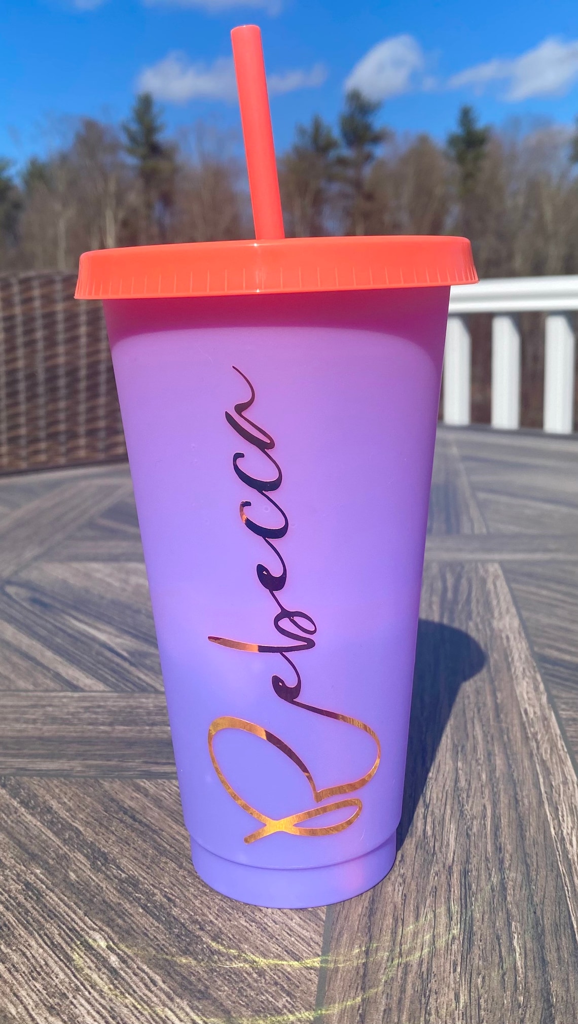 Personalized Color Changing Tumbler With Lid and Straw Party | Etsy