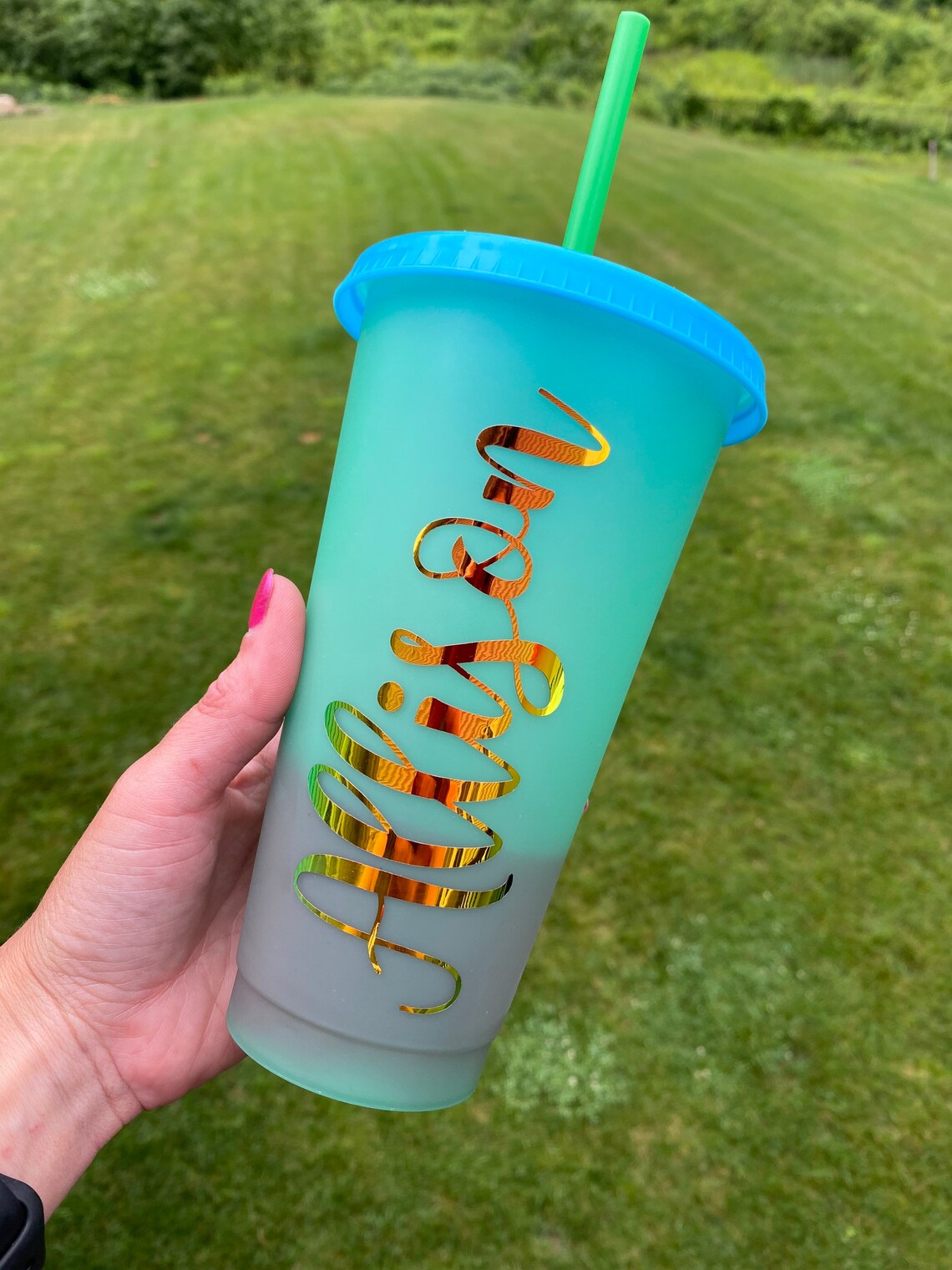 Personalized Color Changing Tumbler with Lid and straw party | Etsy