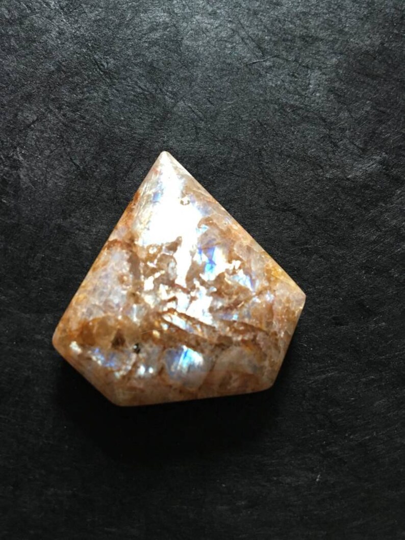 Fishscale Peristerite Stone: Free Form Polished Cabochon (38 X 36 X 7mm ...