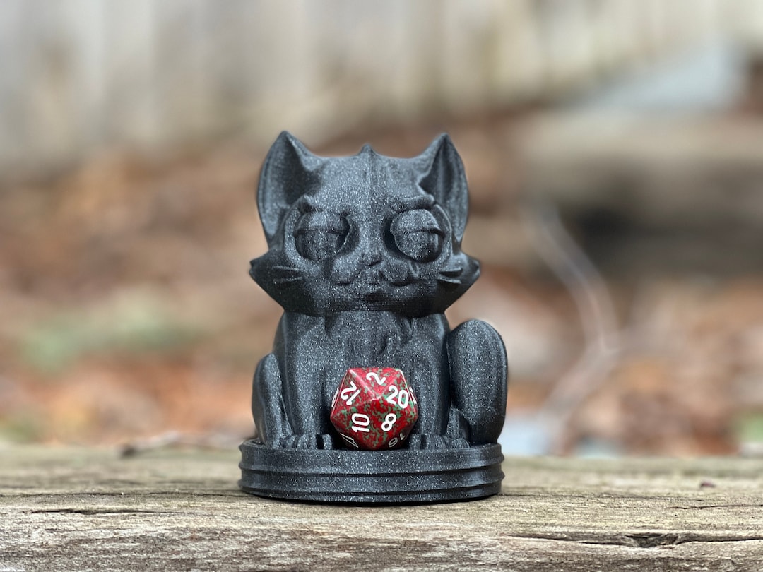Cat Dice Guardian Cat Themed Dice Display for D&D, Pathfinder, Fate ...