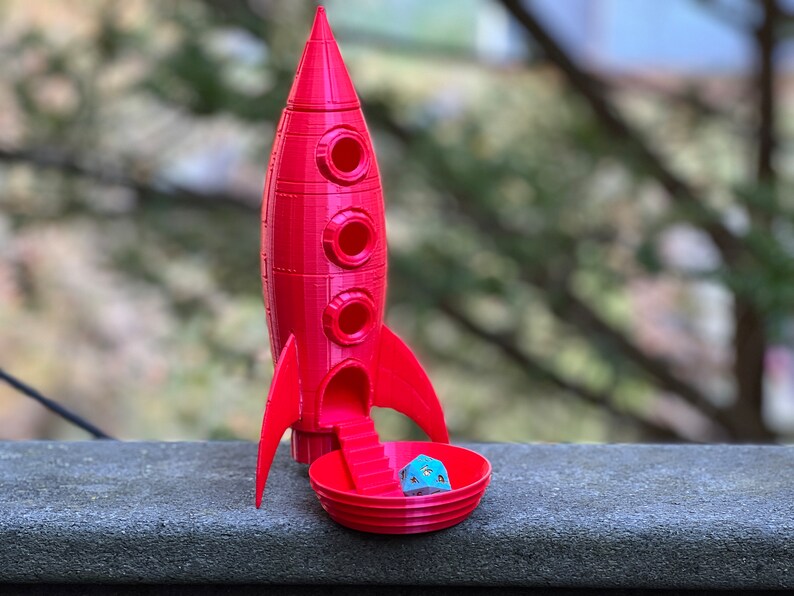 Retro Rocket Dice Tower - Spaceship Dice Tower for Tabletop RPG & Board ...