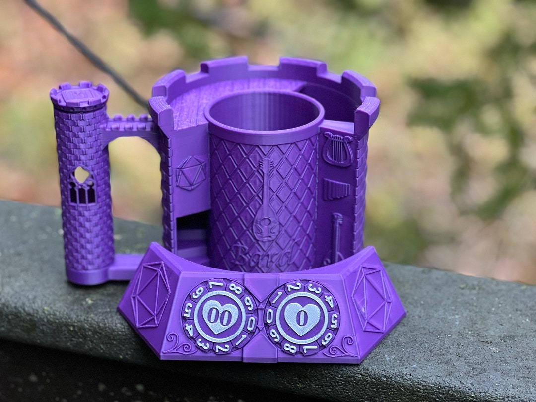 Bard sip & Rollers Can Holder Bard Themed Dice Tower/hp Tracker/mug ...