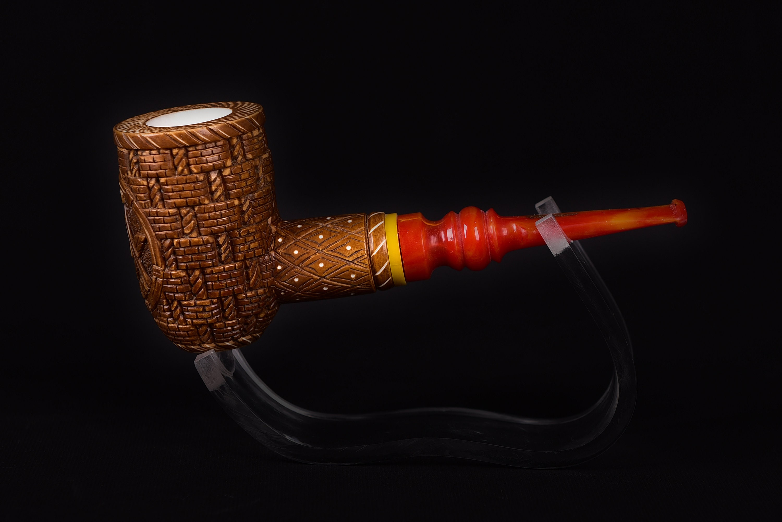 Masonic Pipe, Mason Pipe Meerschaum Pipe, Hand Carved Meerschaum, Block ...