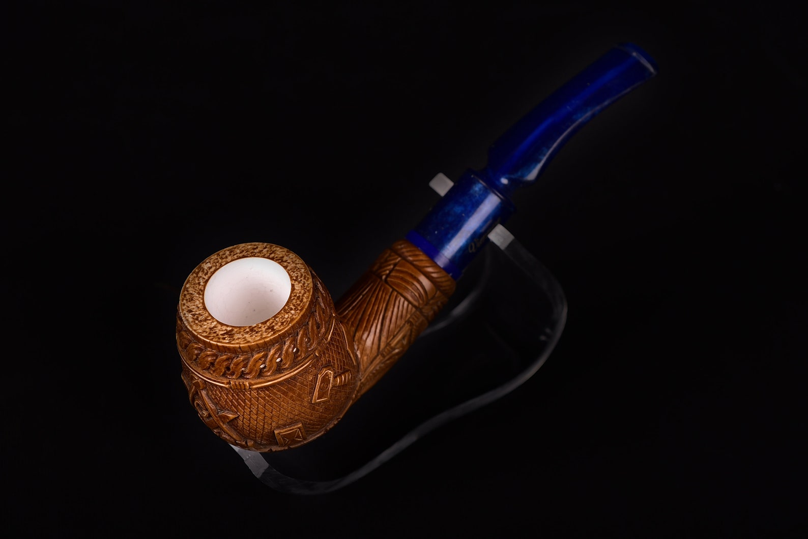 Masonic Pipe, Mason Pipe Meerschaum Pipe, Multi Stem Pipe, Hand Carved ...
