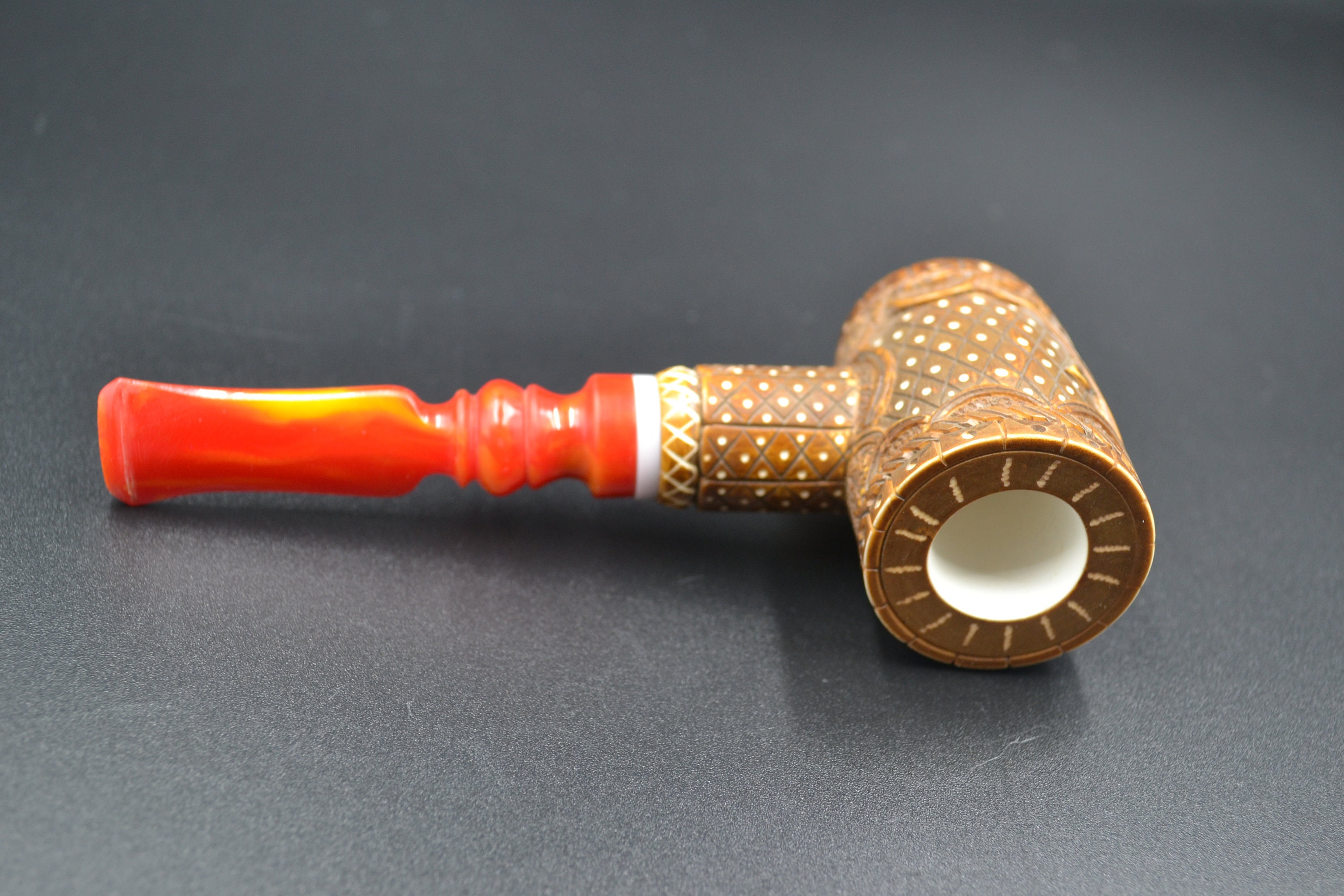 Masonic Pipe, Mason Pipe, Meerschaum Pipe, Hand Carved Meerschaum ...