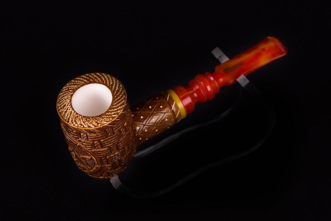 Masonic Pipe Mason Pipe Meerschaum Pipe Hand Carved - Etsy